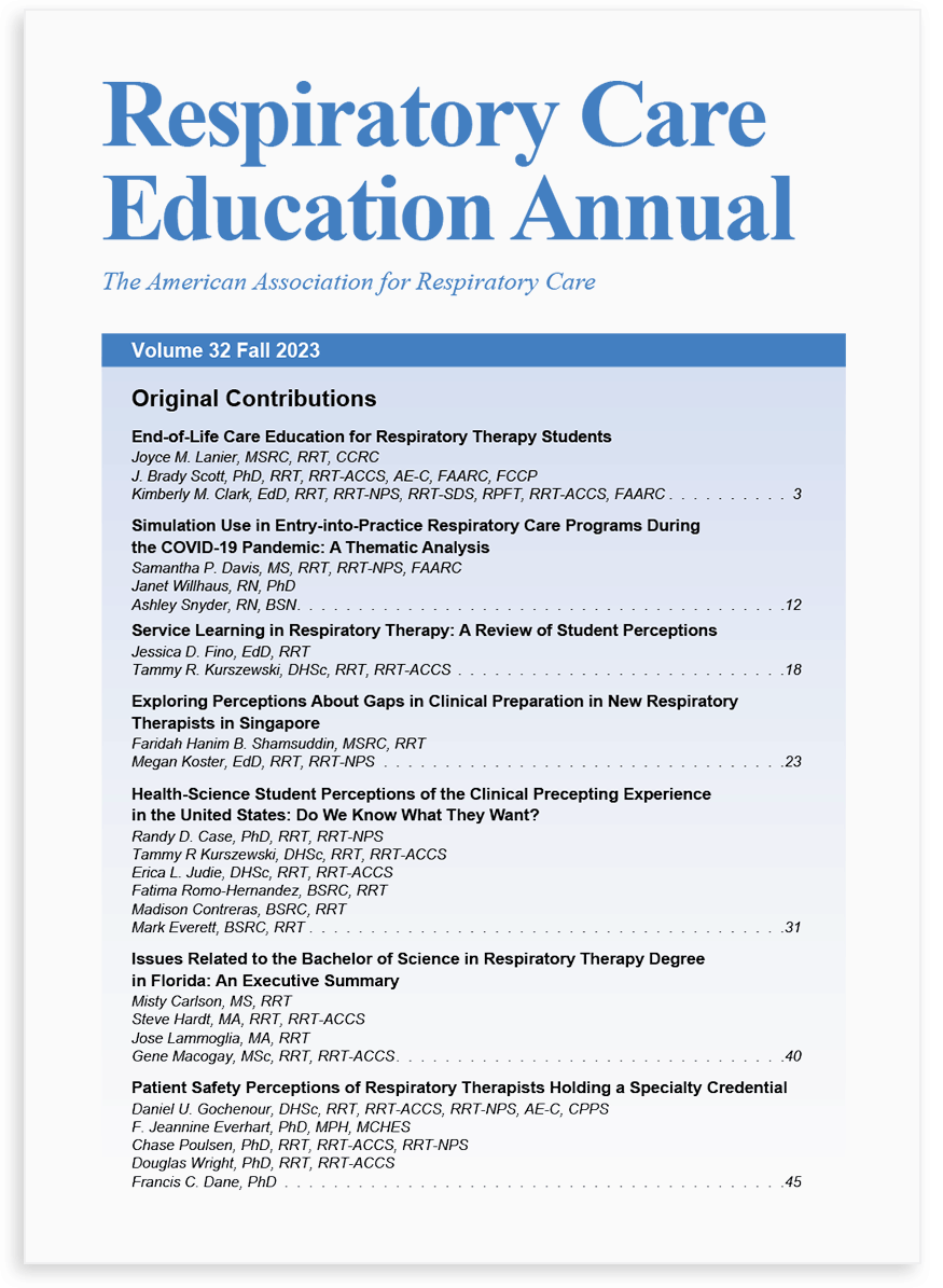 Respiratory Care Education Annual - AARC